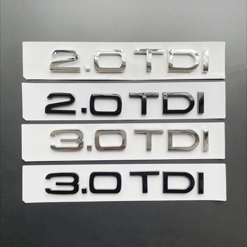 3D ABS Chrome Black 2.0 TDI 3.0 TDI Letters Rear Boot Trunk Logo Badge ...