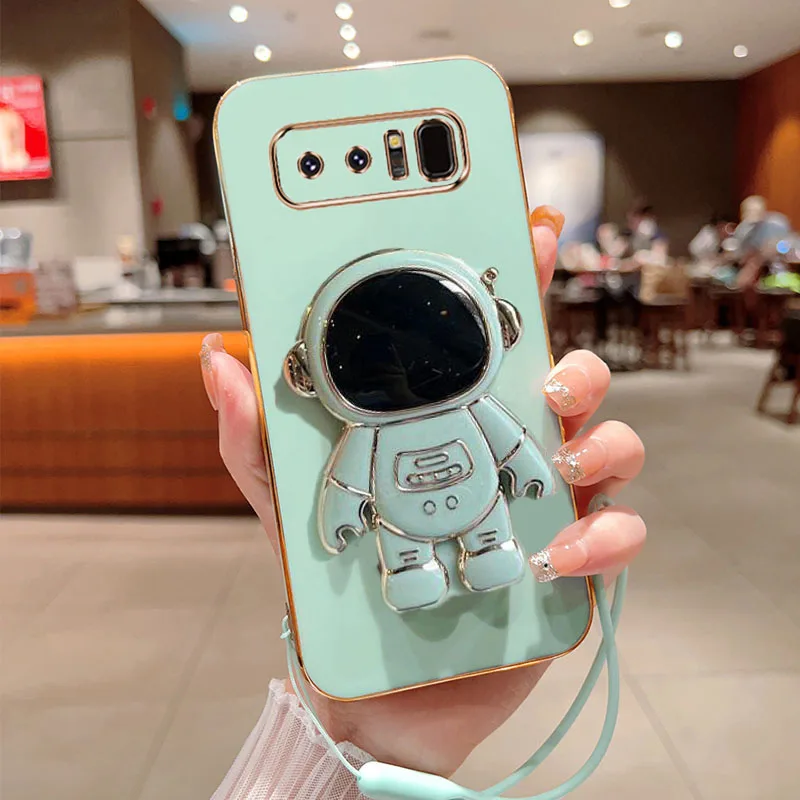 Astronaut-Fold-Stand-For-Samsung-Galaxy-Note-8-Phone-Case-With-Lanyard ...