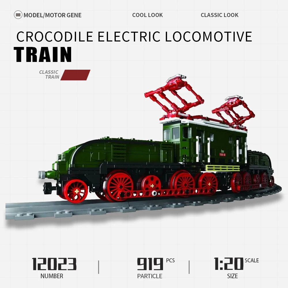 Mould King High Tech Crocodile Electric Locomotive Railway Train Moc ...