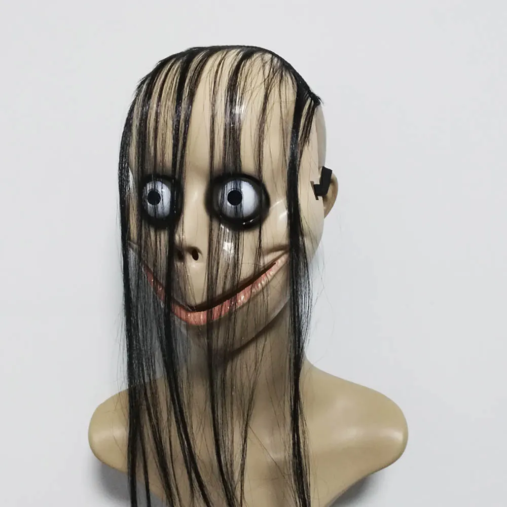 2022-Halloween-Masks-Horror-Long-Hair-MOMO-Mask-with-Hair-Holiday-Funny ...