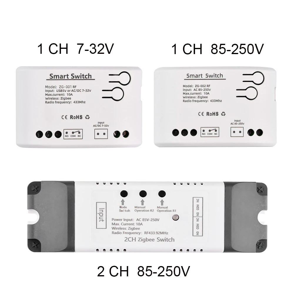 1/2CH Zigbee Tuya Smart Relay Switch Module On Off Controller DC5V 7 ...