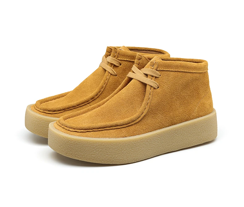 Smile Circle zapatos gruesos de ante de vaca para mujer, zapatos planos informales cómodos con ...