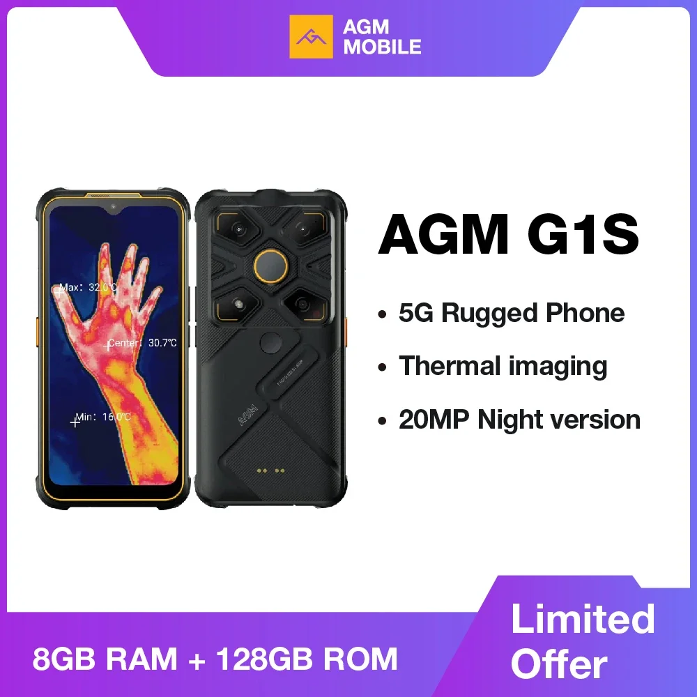 AGM-GLORY-G1S-5G-Rugged-Phone-Thermal-Imaging-8GB-128GB-5500mAh-IP68 ...