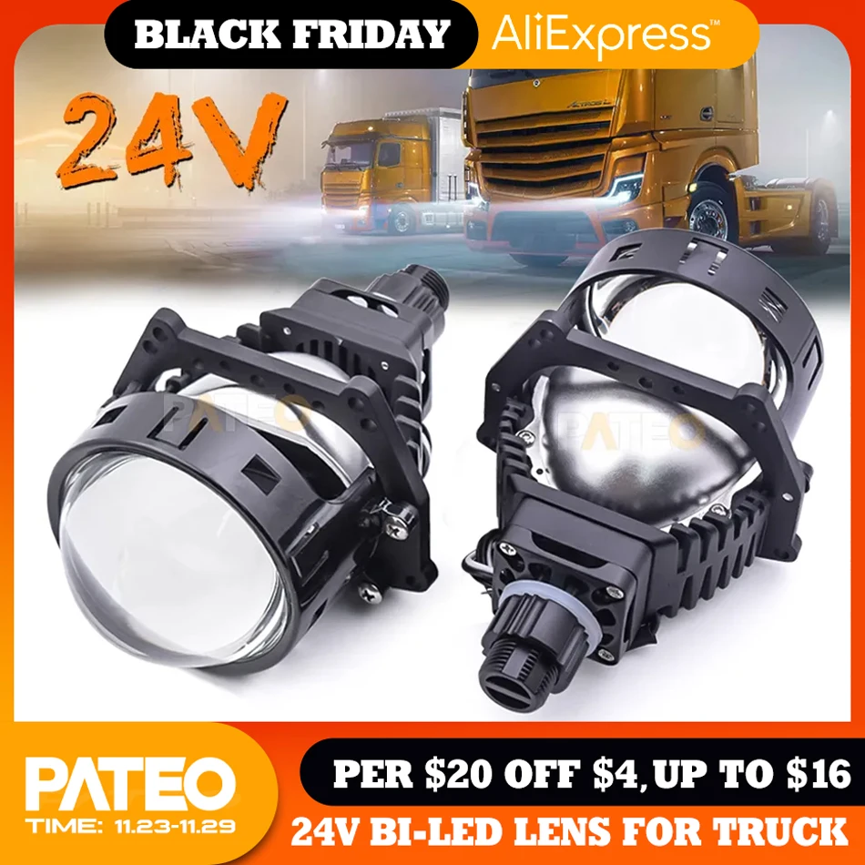 24V-Bi-LED-Lenses-Headlight-Modules-110W-6000K-LED-Lights-for-Truck-Bus ...