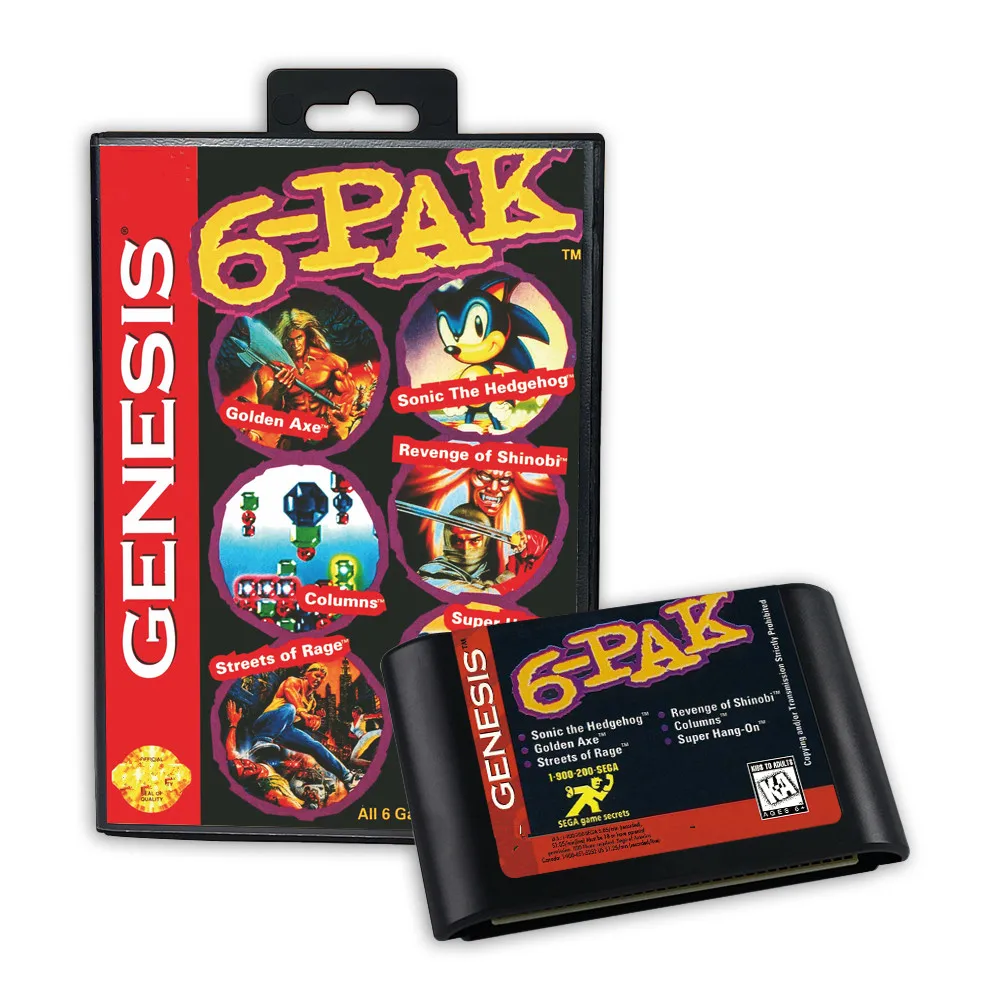 Cartucho-de-juego-6-pak-USA-para-SEGA-Mega-Drive-Genesis-consolas-de-16 ...