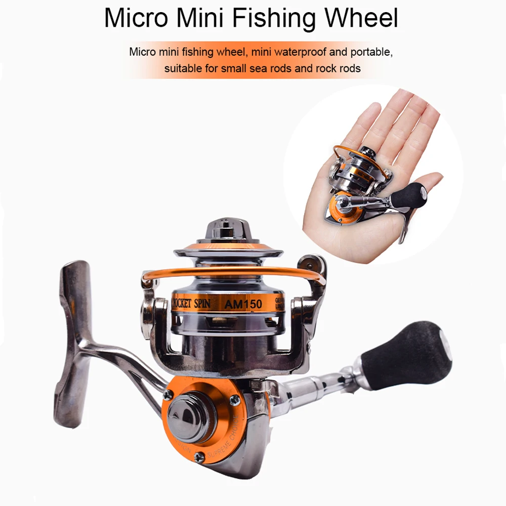 1 pc all metal mini fishing reel portable new fishing spinning wheel ...