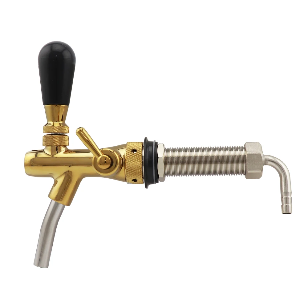 Flow-Control-Beer-Faucet-With-100mm-Shank-Bronze-Golden-Chrome-Draft ...
