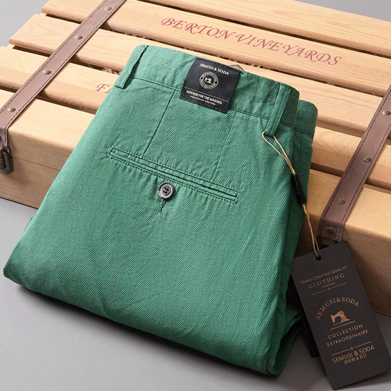 Spring-Summer-Men-s-Elastic-Casual-Pants-Cotton-High-Quality-Business ...