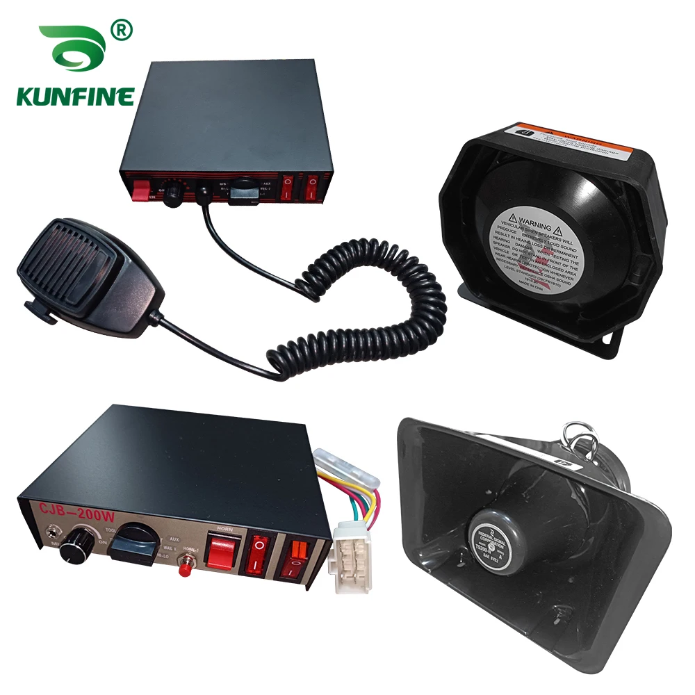 KUNFINE-12V-24V-Federal-Signal-200W-Vehicle-Warning-Horn-Police ...