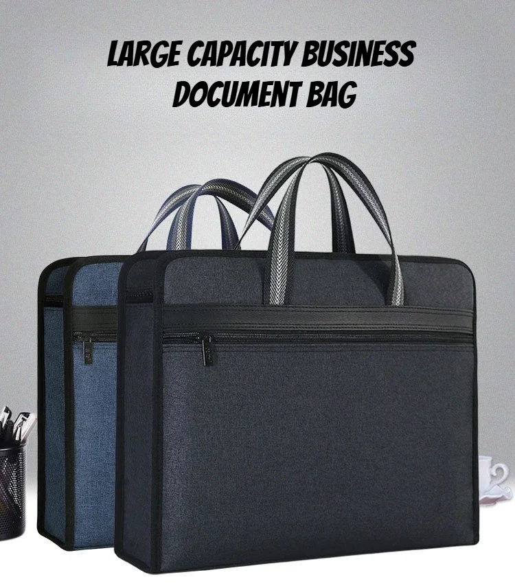 Thickened Double Layer Business Briefcase Multifunctional Waterproof ...