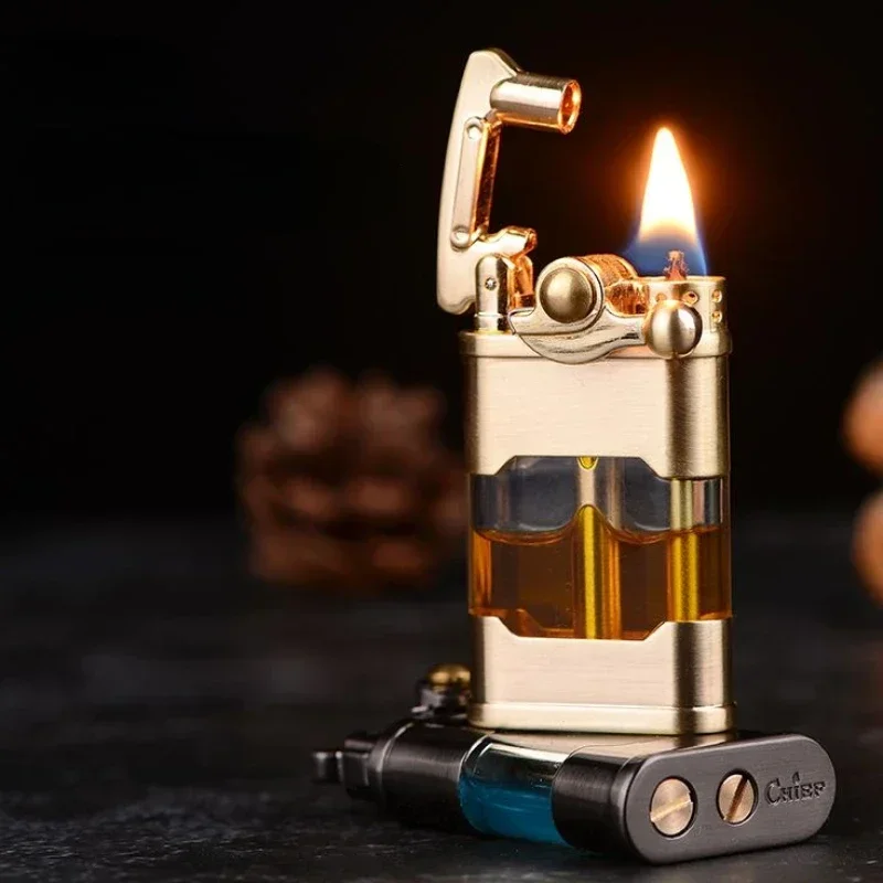 New-Vintage-Retro-Windproof-Kerosene-Lighter-Press-and-Rebound-To ...
