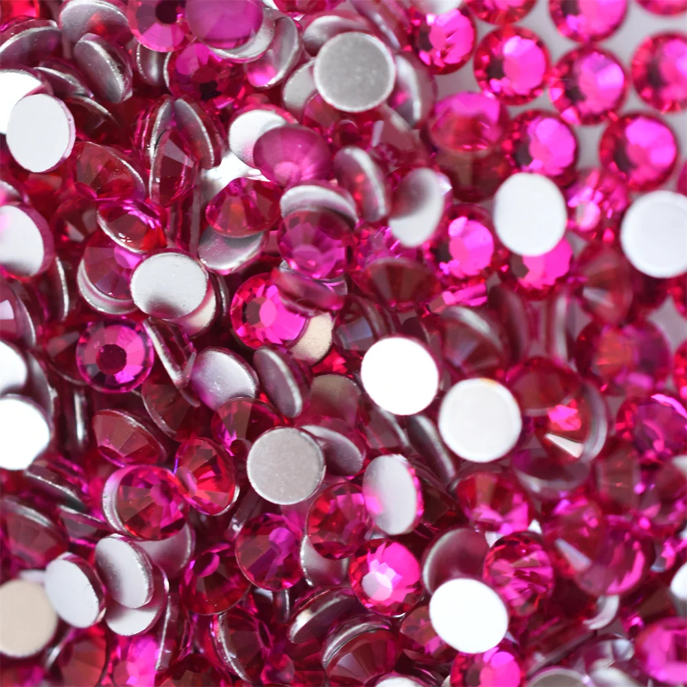 Non-Hotfix-Glass-Flatback-Rhinestones-Fushia-Nail-Art-Decoration-Stone ...