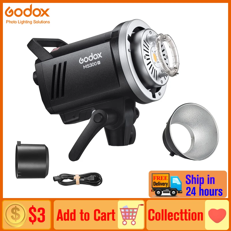 Godox MS300V MS300 V 300W LED Studio Flash 2.4G GN58 5600±200K CCT ...