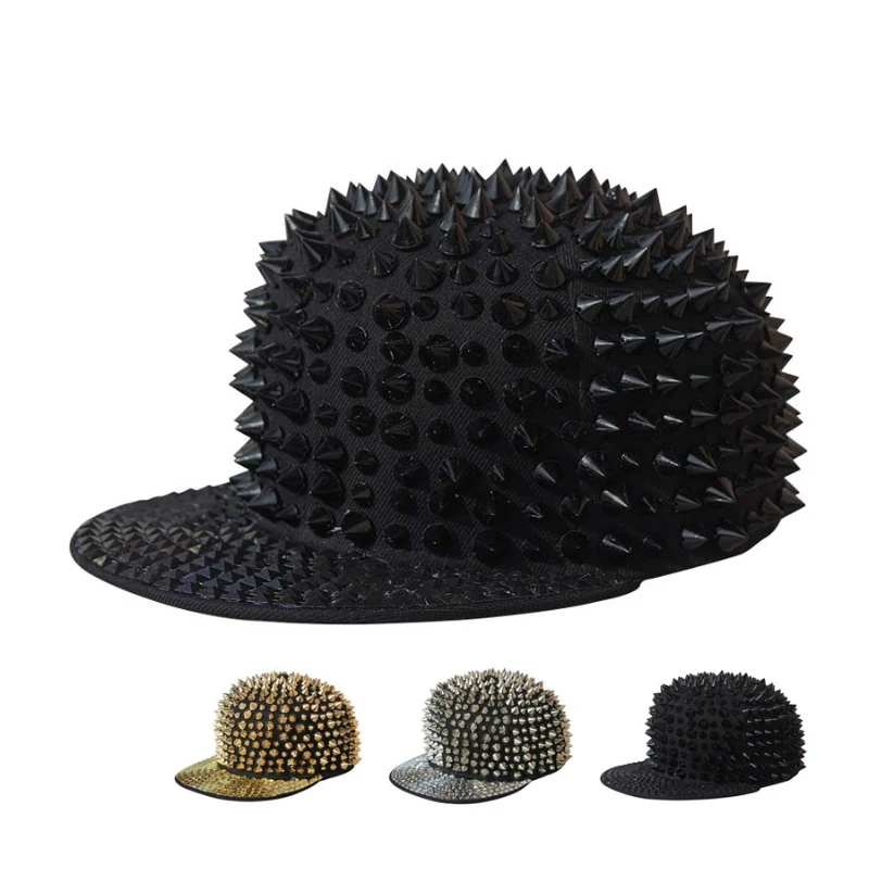 Nightclub-Dj-Dancer-Show-Bar-Hat-Cool-Men-Women-Fashion-Big-Rivet-Hip ...