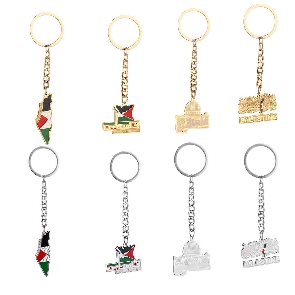 Stainless-Steel-Al-Aqsa-Mosque-Map-Keychain-Palestine-Map-Flag-Key-Ring ...