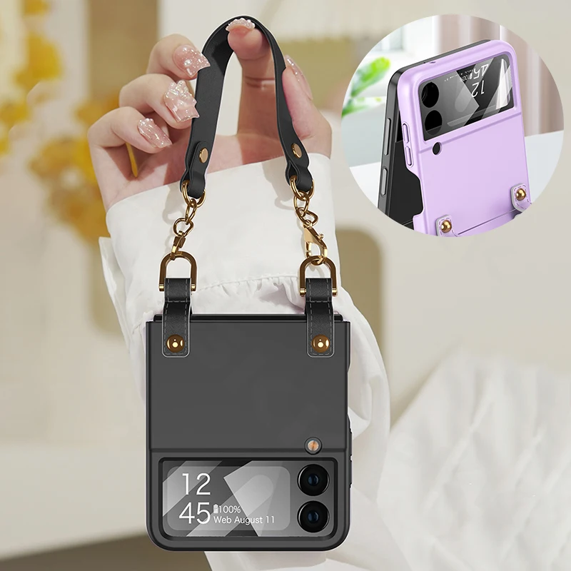 GKK-For-Samsung-Galaxy-Z-Flip-4-Case-Luxury-Handbag-Camera-Screen-Glass ...