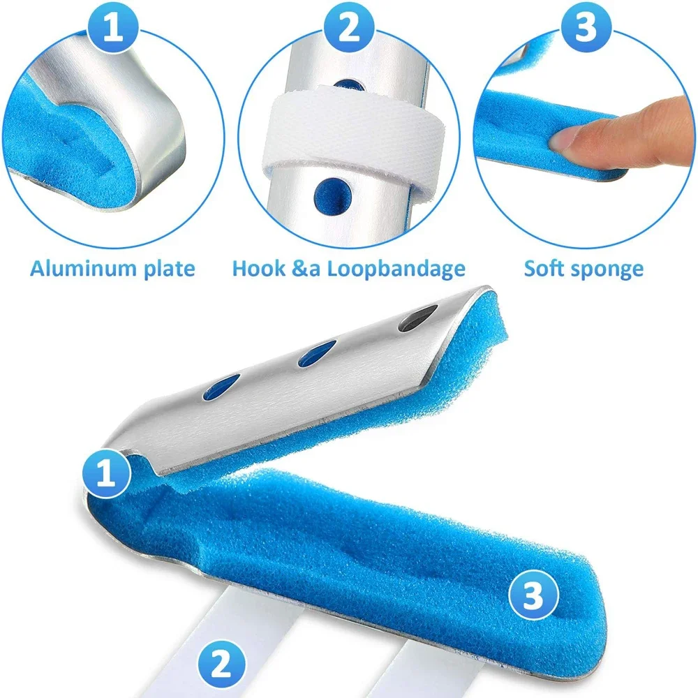 Aluminum Padded Finger Support Stabilizer Sprain Injury Kecartu 3-Size ...