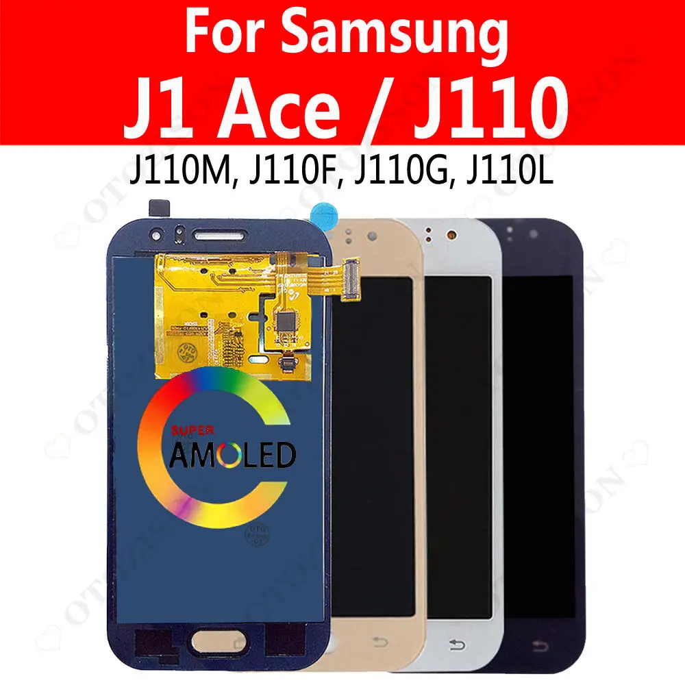 Pantalla LCD Super AMOLED para SAMSUNG Galaxy J1 Ace, montaje de digitalizador táctil de 4,3 ...