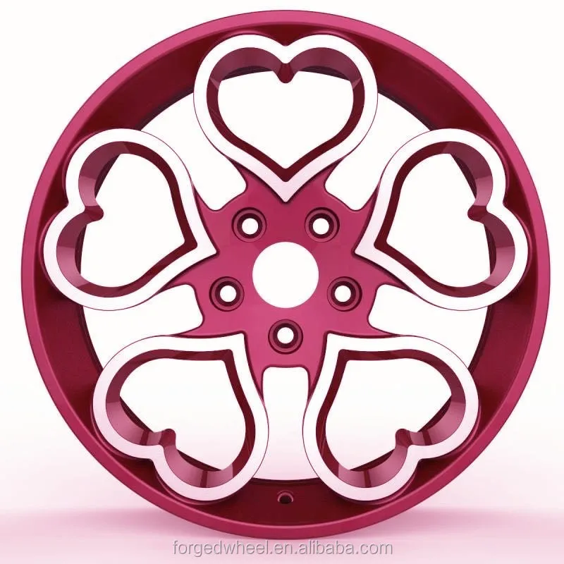 Pengzhen-16-22-inch-pink-custom-love-heart-shaped-5x120-5x114-3 ...