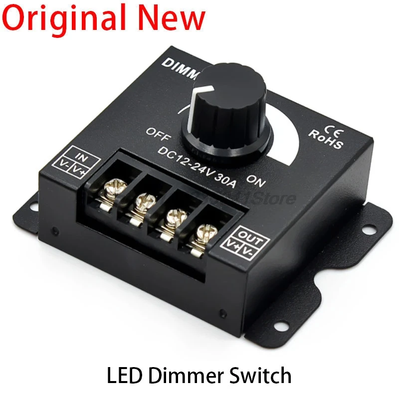 DC-12V-24V-LED-Dimmer-Switch-30A-360W-Voltage-Regulator-Adjustable ...
