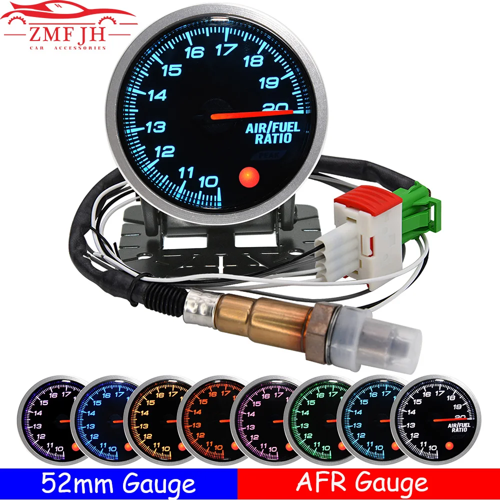 Smoke-Face-2-52mm-8-Color-LED-Car-Air-Fuel-Ratio-Gauge-Auto-AFR-Meter ...