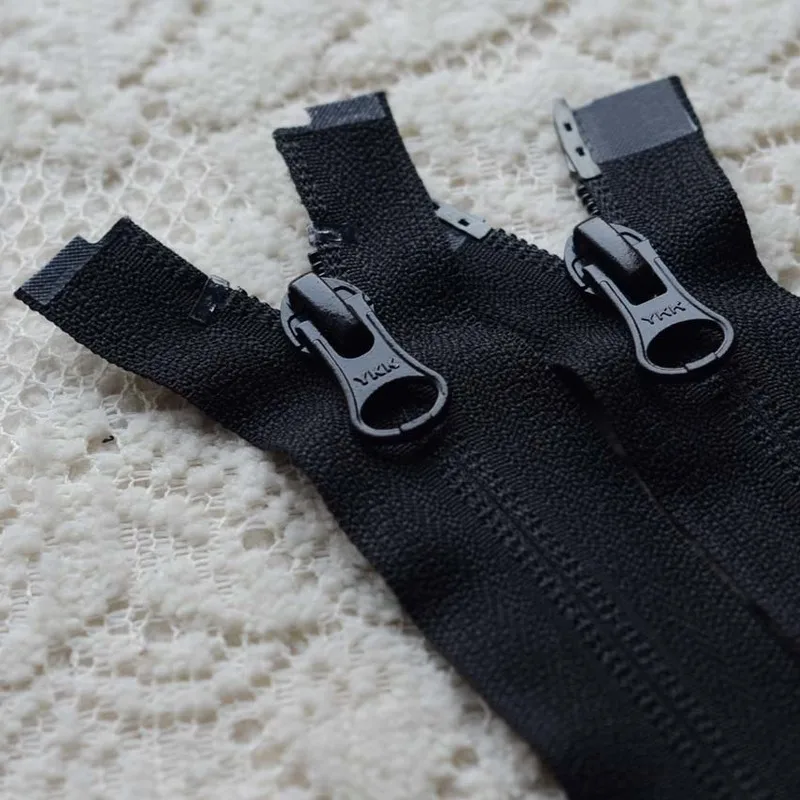 5# 70 To 85cm Ykk Zipper Black Coil Nylon Double Open End 2-way Jacket Sleeping Bag Coat As Seen ...