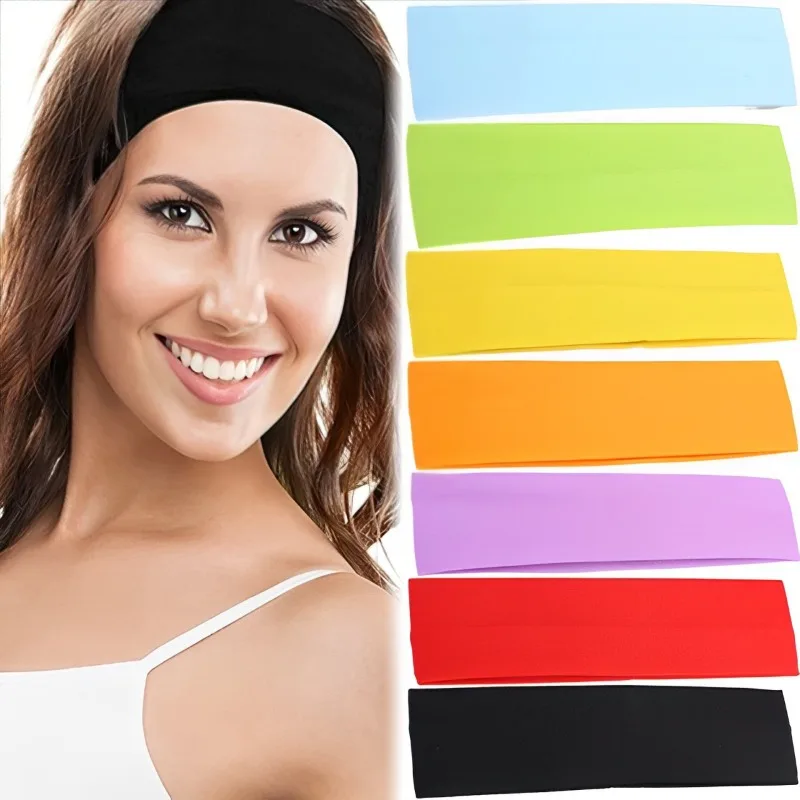 Summer Sports Yoga Hair Band Solid Running Absorb Sweat Headband for ...