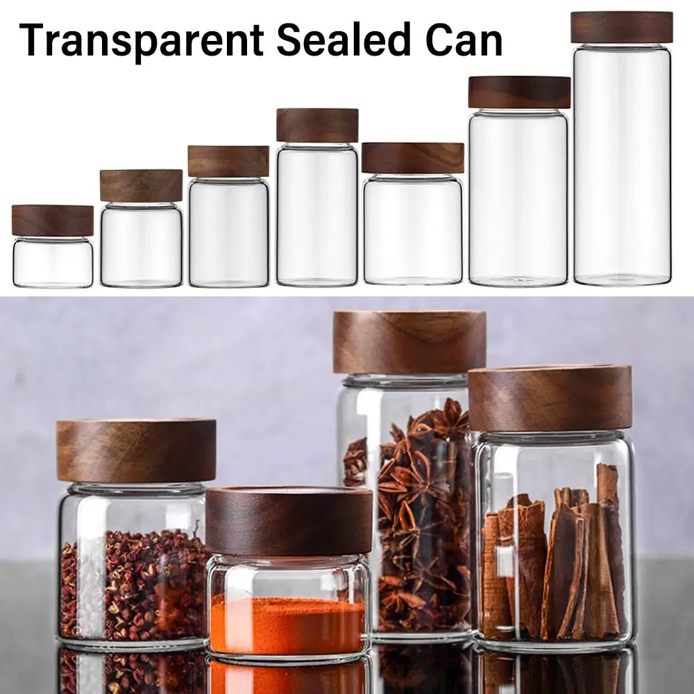 Borosilicate-Glass-Sealed-Spice-Jars-With-Acacia-Wood-Lids ...