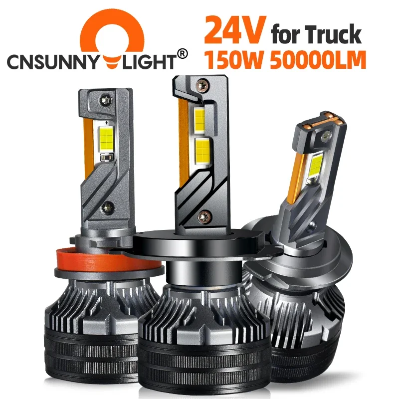 Most Powerful TX8 24V H7 H1 H4 Truck LED Headlight Bulbs High Low Beam ...