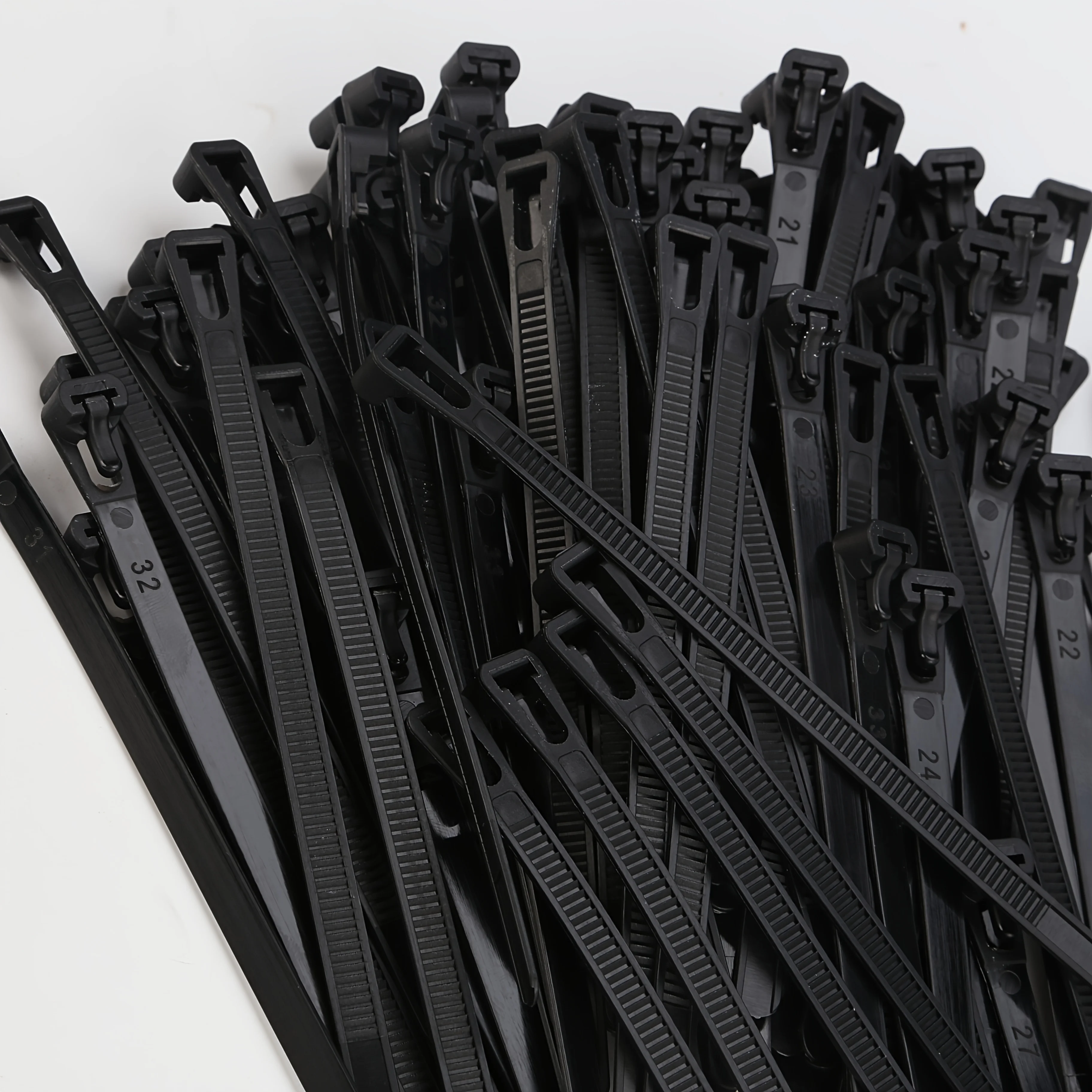 Reusable Plastic Cable Zip Ties with Quick Release, Durable Nylon Wire ...
