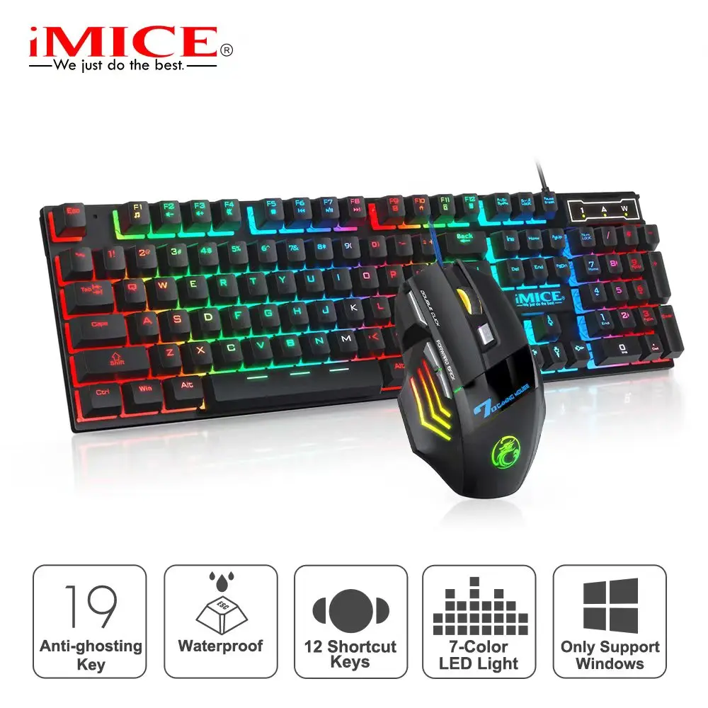 Gamer Keyboard And Mouse Pc Gaming Keyboard Rgb Backlit Keyboard Rubber ...