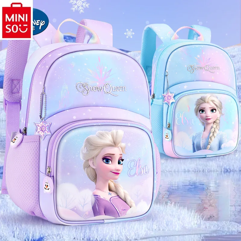 MINISO-Disney-cartoon-print-Elsa-Princess-high-quality-backpack-for ...