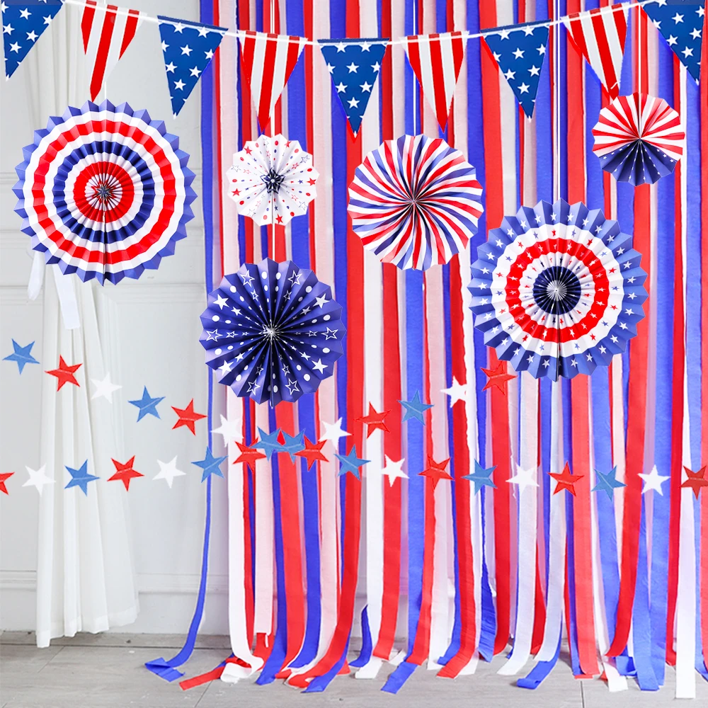 American-Independence-Day-Hanging-Celebration-Party-Round-Paper-Fan ...