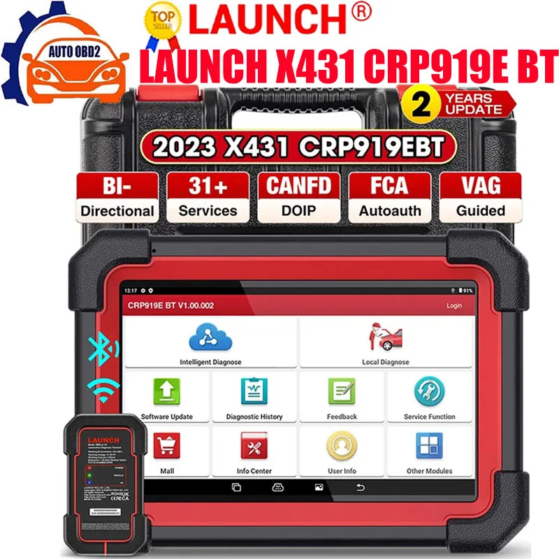 LAUNCH-X431-CRP919E-BT-Car-Diagnostic-Tool-OBD2-Scanner-DBScar-VII-VCI ...