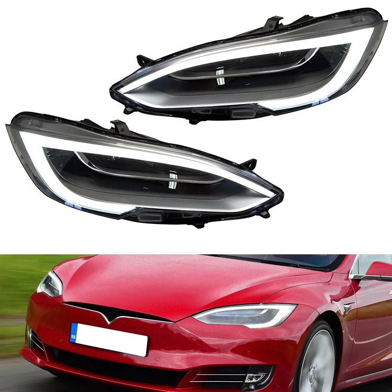 For Tesla Model S 2017 2018 2019 2020 Car Headlight Front Bumper ...