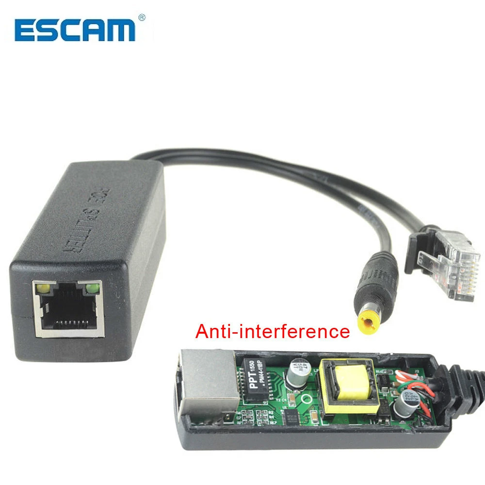 Escam 48v To 12v Poe Splitter Anti-interference 15w Poe Adapter Cable ...