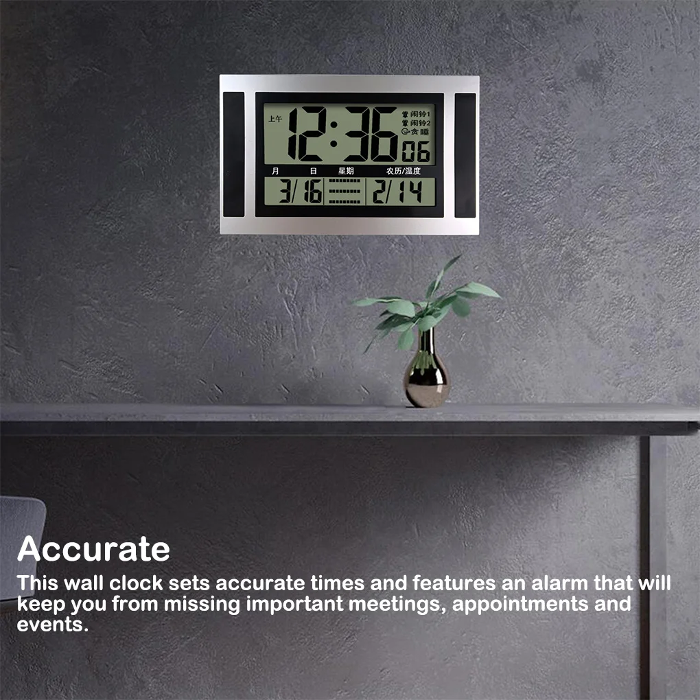 Multifunction-Digital-Wall-Clock-Electronic-Alarm-Clock-Wall-mounted ...
