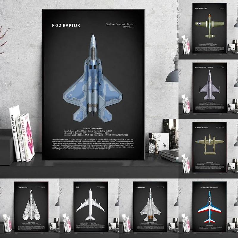 World-Famous-Airplane-Series-Canvas-Painting-Poster-and-Print-Wall-Art ...