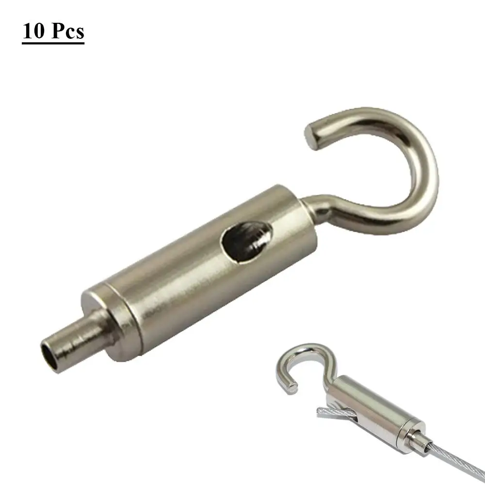 10Pcs-Adjustable-Steel-Cable-Guide-with-Hook-Wire-Locker-Rope-Fixer ...