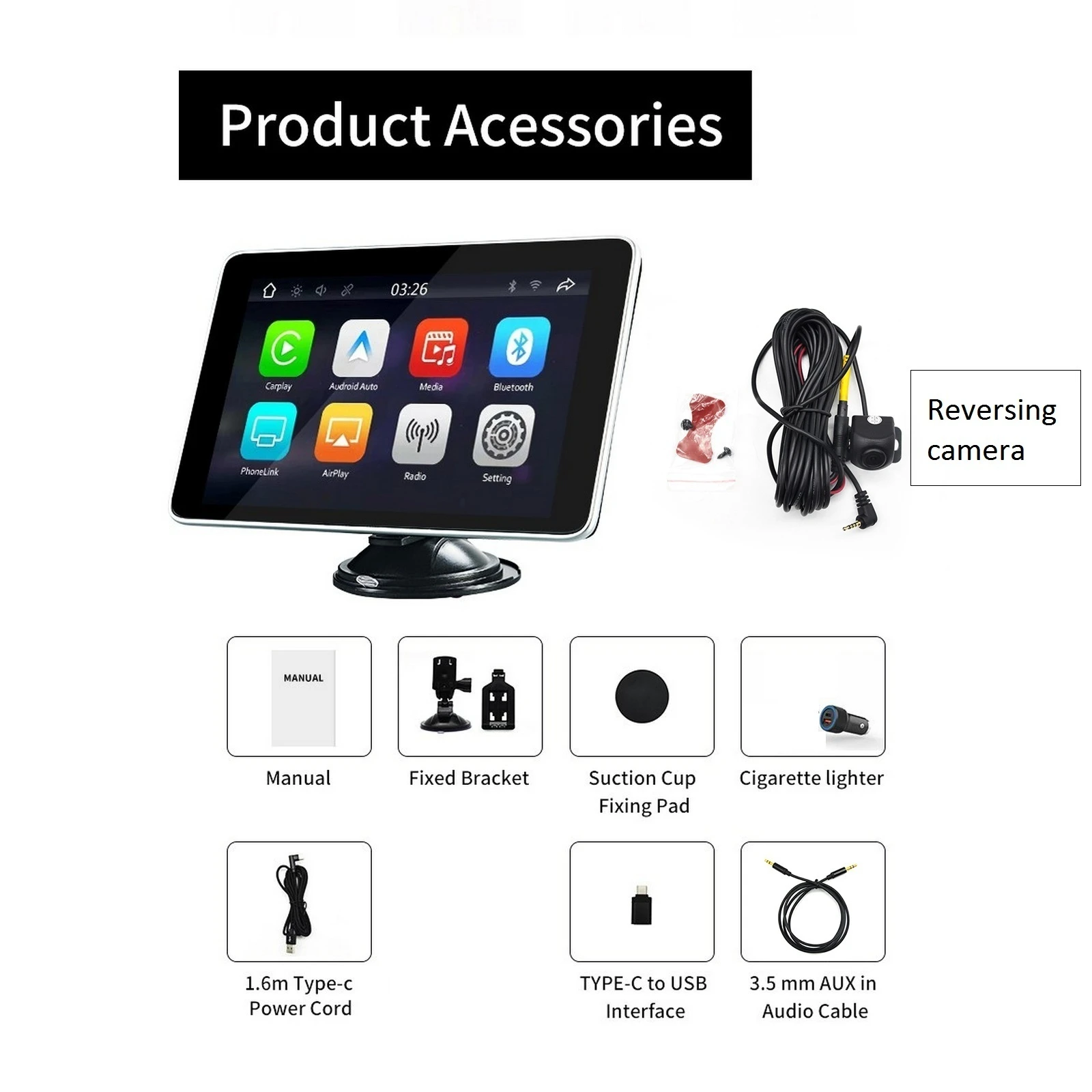 Wireless Carplay Android Auto Carplay Tablet Portable Multimedia Player ...