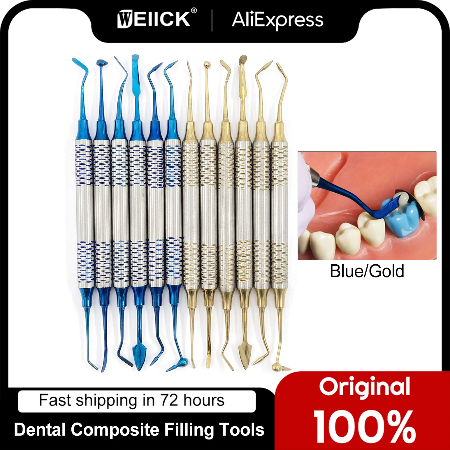 6pcs-Dental-Composite-Resin-Filling-Spatula-Titanium-plated-Head-Resin ...