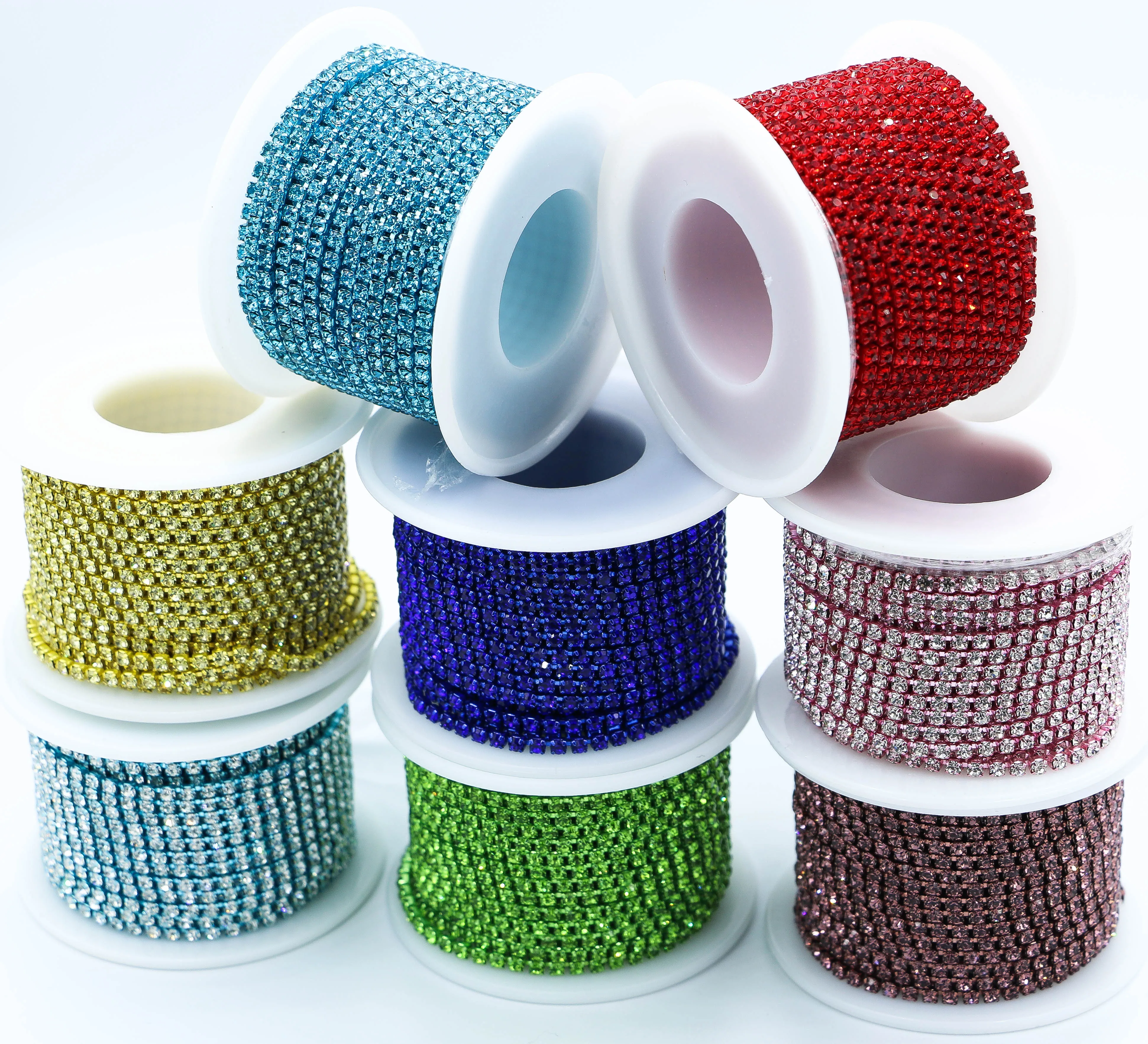 10-yard-Glass-Strass-Rhinestone-Cup-Chain-Sew-On-Diamond-Glue-On-Close ...