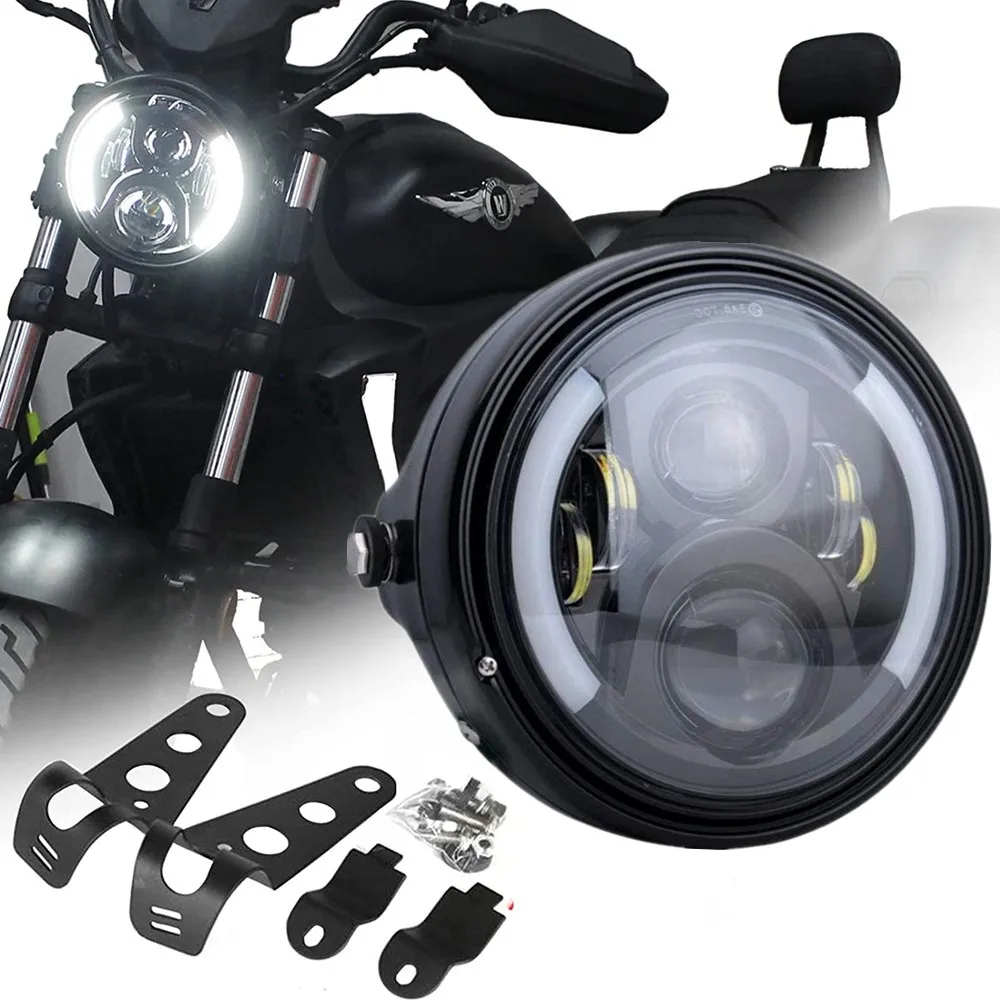 Faro-Led-Universal-para-motocicleta-7-pulgadas-con-soporte-de ...