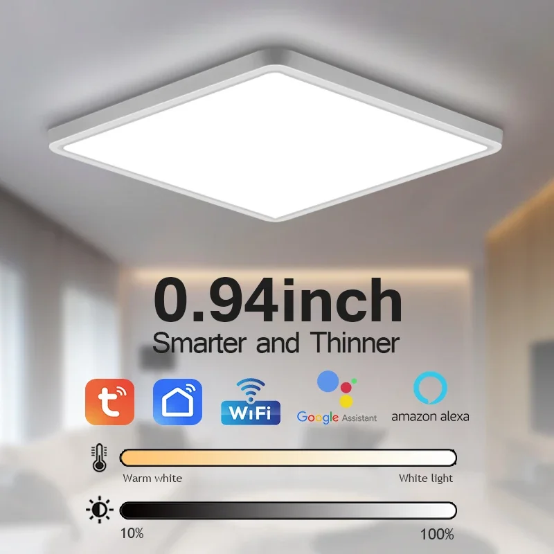 Tuya Wifi Smart LED Ceiling Lamps Round Square Remote/Phone App Voice ...