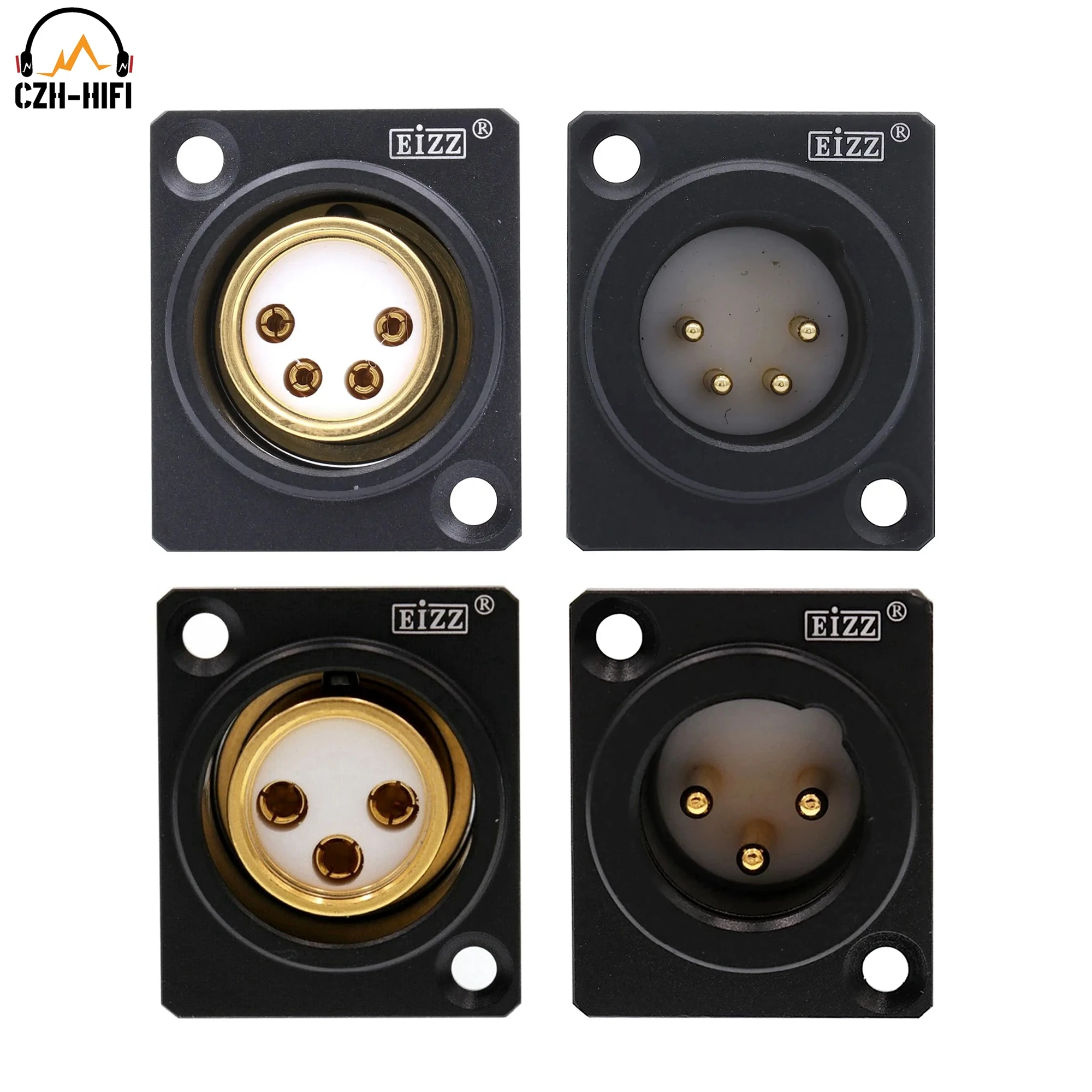 1pc-EIZZ-High-End-3PIN-4PIN-Male-Female-XLR-Socket-Jack-Connector-MIC ...