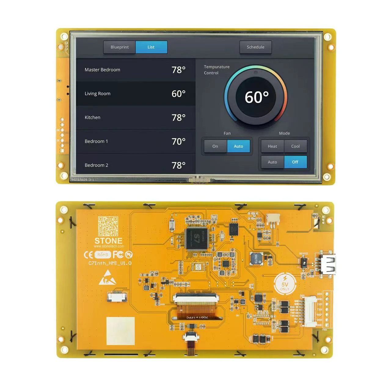 Stone Intelligence Tft 7 Inch Display Lcd Modules Touch Screen With The Gui Software And Serial ...