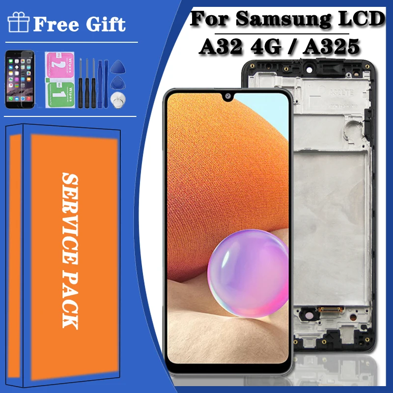 Original LCD For Samsung Galaxy A32 4G A325 LCD Display Frame Touch ...