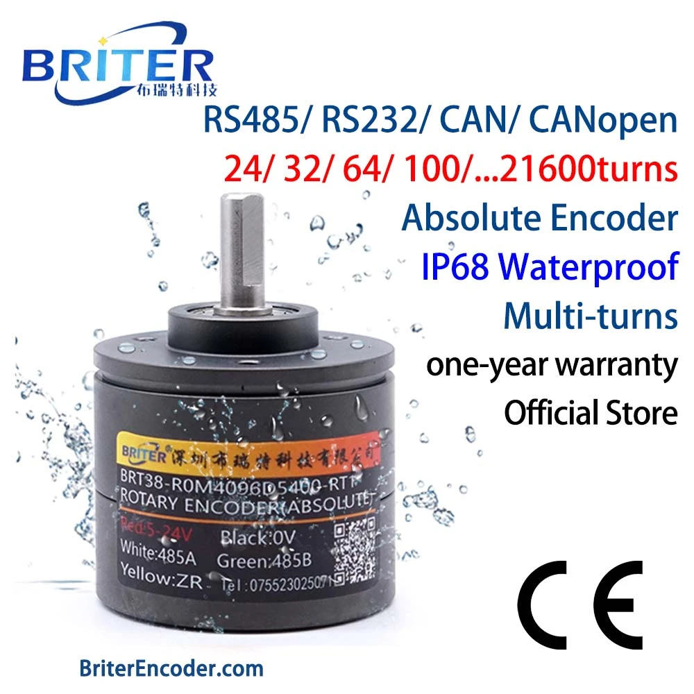 Ip67 Waterproof Rotary Encoder Magnetic Multi-turns Absolute Canbus ...