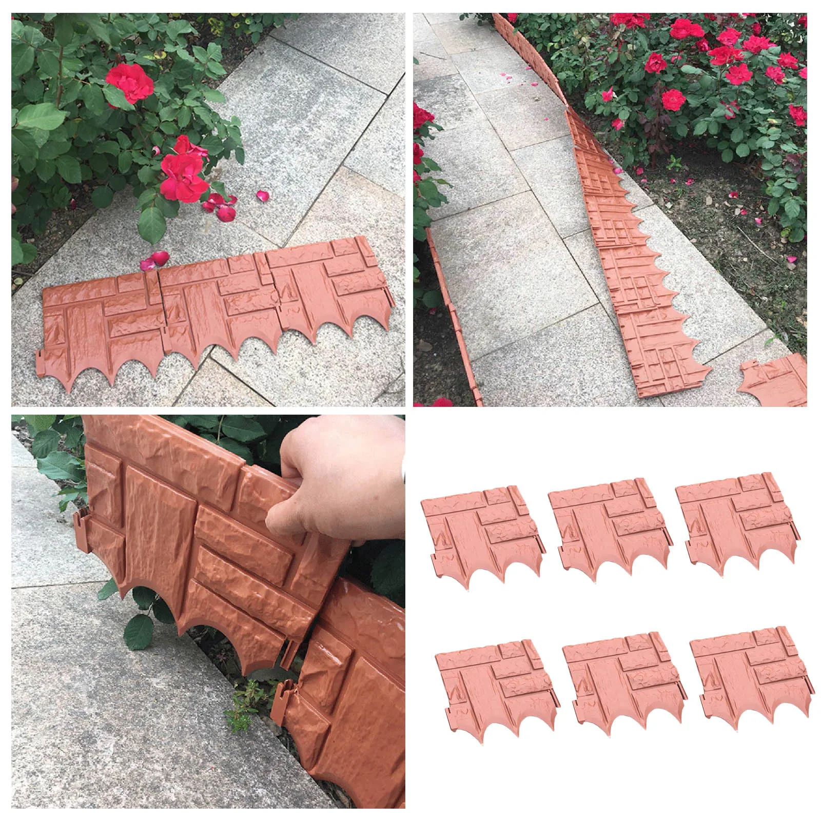Set-Of-6Pcs-Edging-Barrier-Garden-Yard-Flower-Bed-Border-Fence-Decor ...