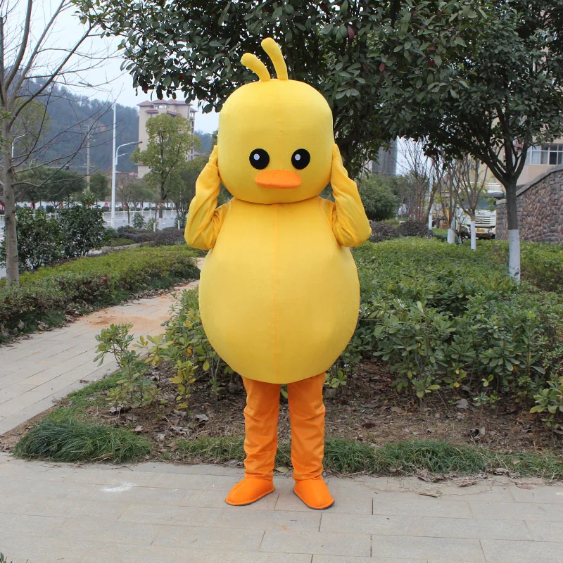 Cartoon-Yellow-Duck-Mascot-Costume-Adult-Character-Halloween-Role-Play ...
